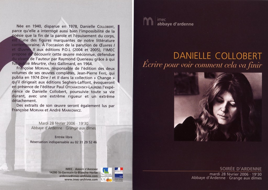 Éditer : Armand Robin et Danielle Collobert | Françoise Morvan